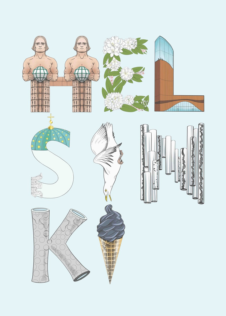 Letters of Helsinki by Natali Kit, juliste 50x70cm | Kotona-kaupat